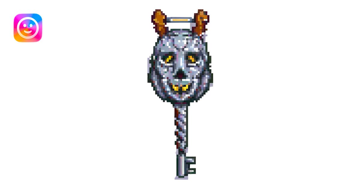 pixel art lockpick, Minecraft style, chunky oversized design ...