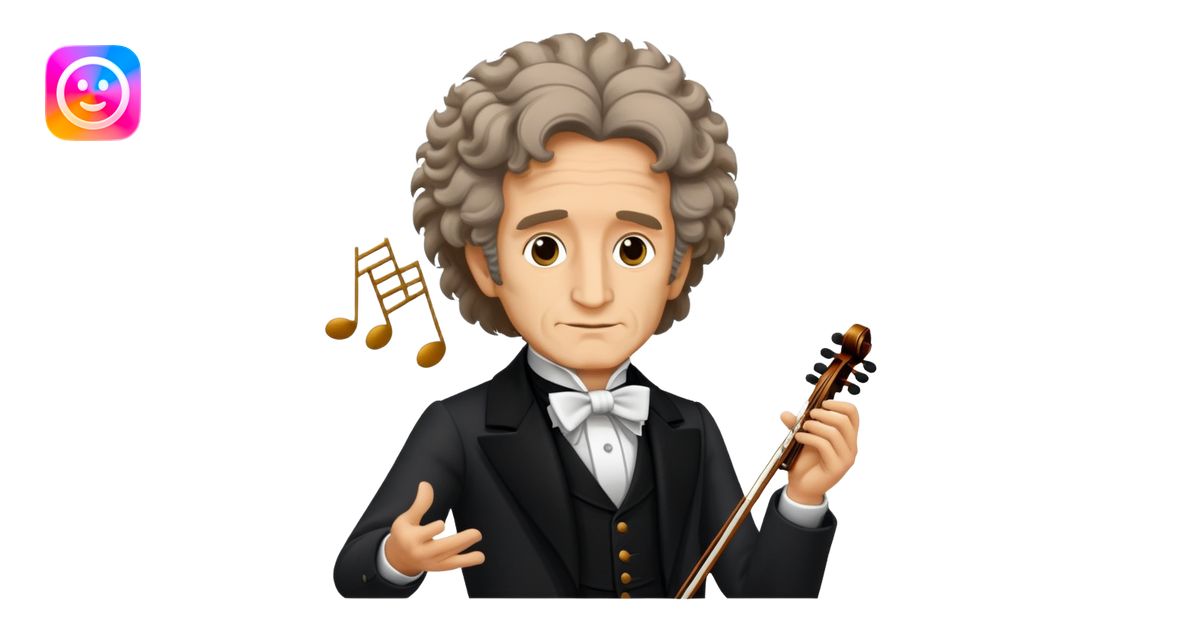 Hector Berlioz with wild hair conducting an orchestra emoji | AI Emoji ...