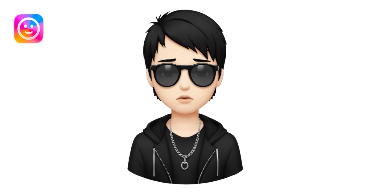 emo boy model with lip piercing sunglasses emoji | AI Emoji Generator