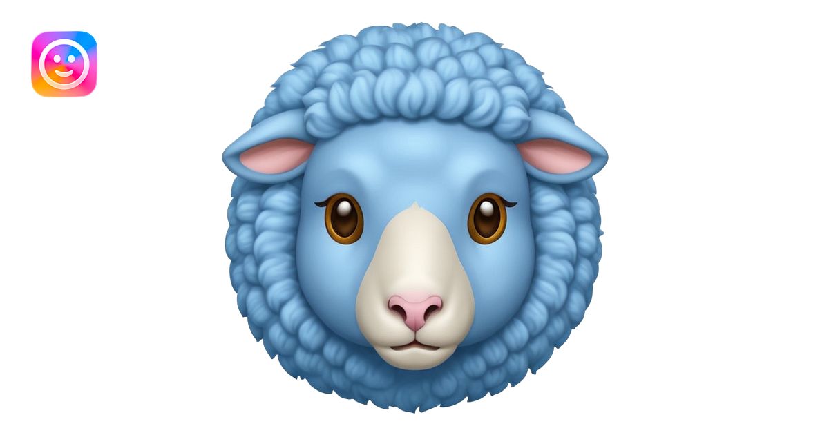 light blue sheep only head emoji | AI Emoji Generator
