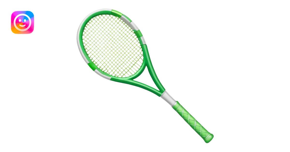 white and green (more white) glass crystal tennis racket emoji | AI ...