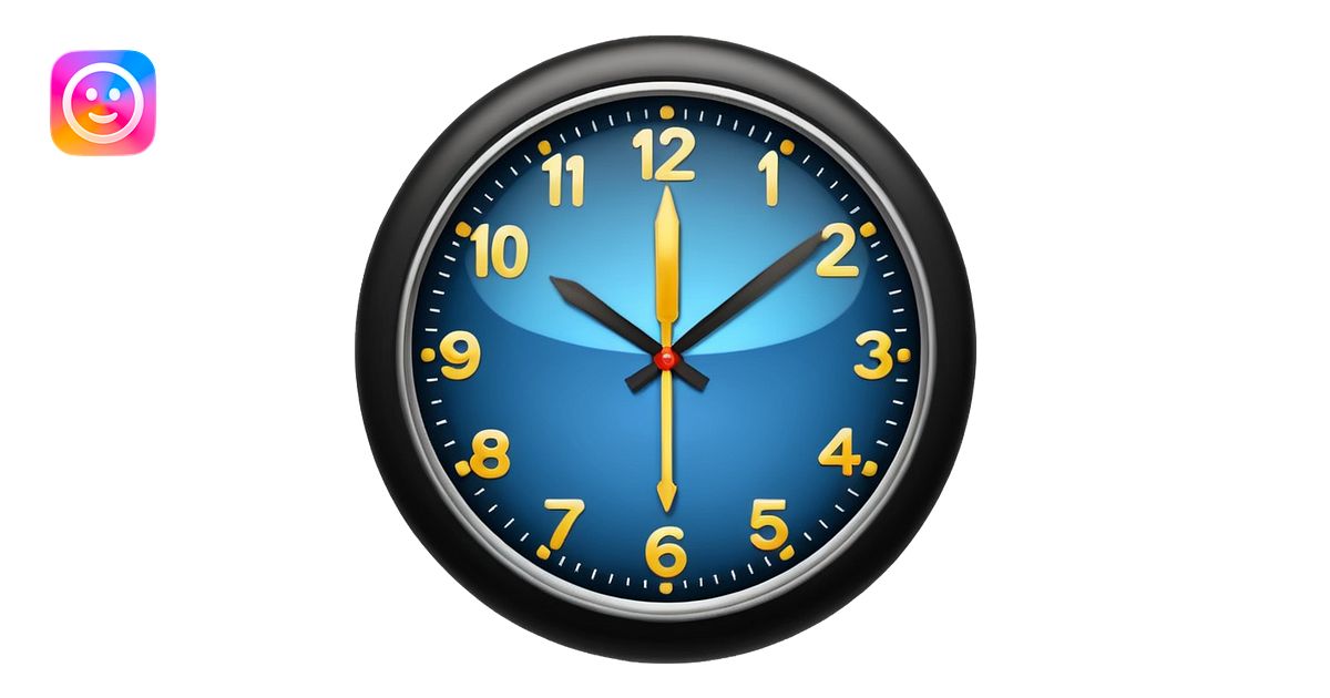 CLOCK SHOWING MIDNIGHT emoji | AI Emoji Generator
