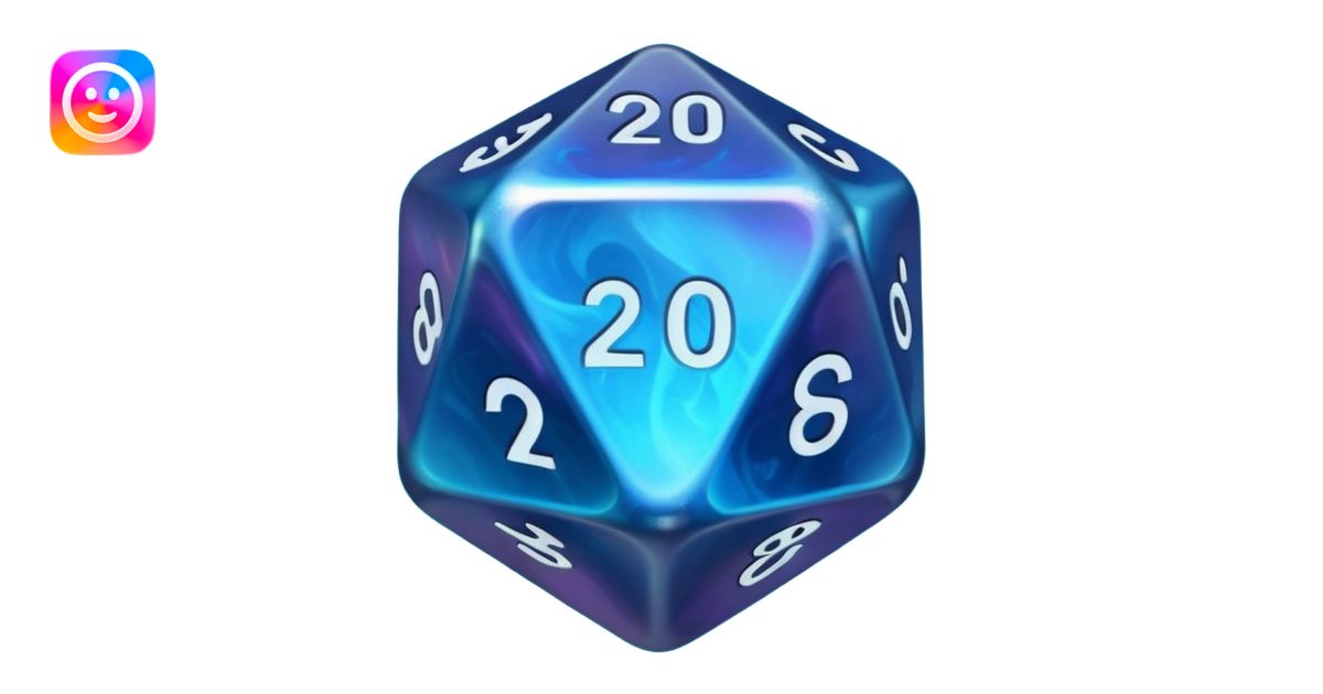 dnd d20 dice with magic emoji | AI Emoji Generator