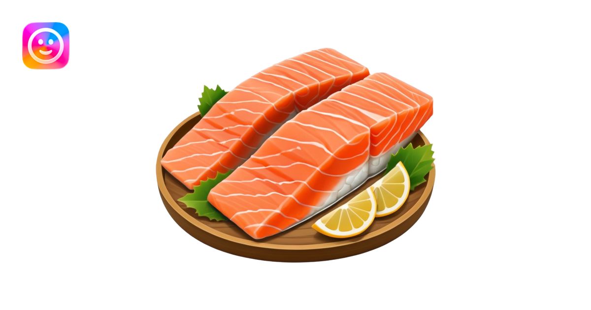 Salmon sashimi top emoji | AI Emoji Generator