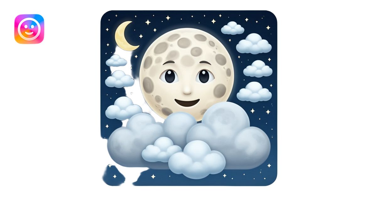 moon with clouds, ultra realistic emoji | AI Emoji Generator