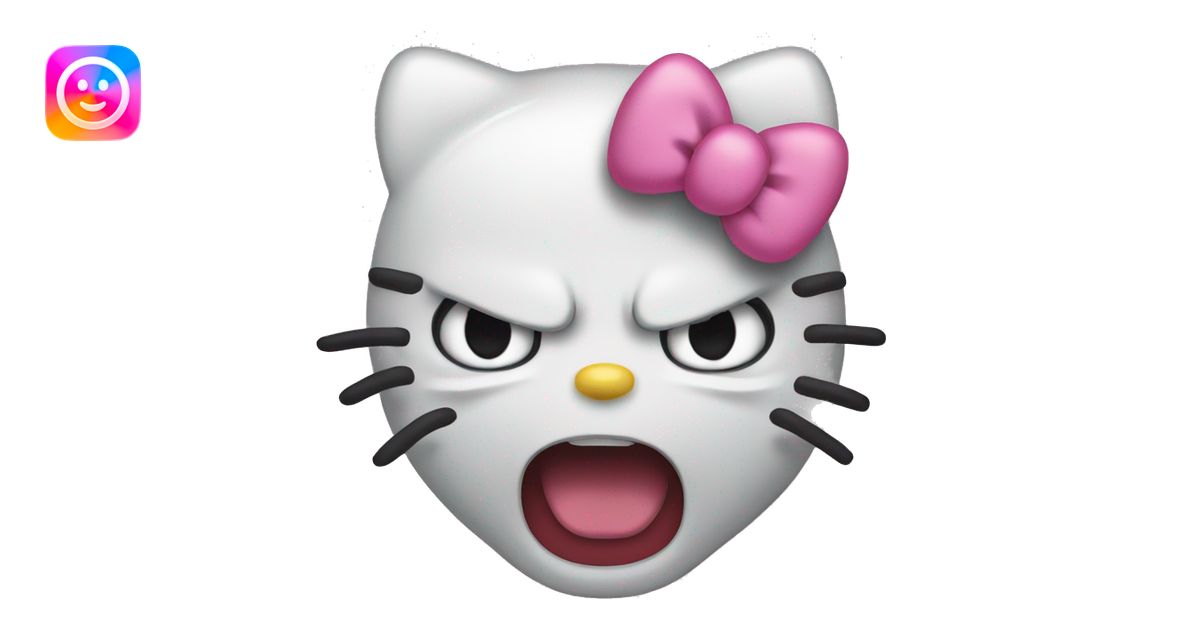 angry hello kitty emoji emoji | AI Emoji Generator
