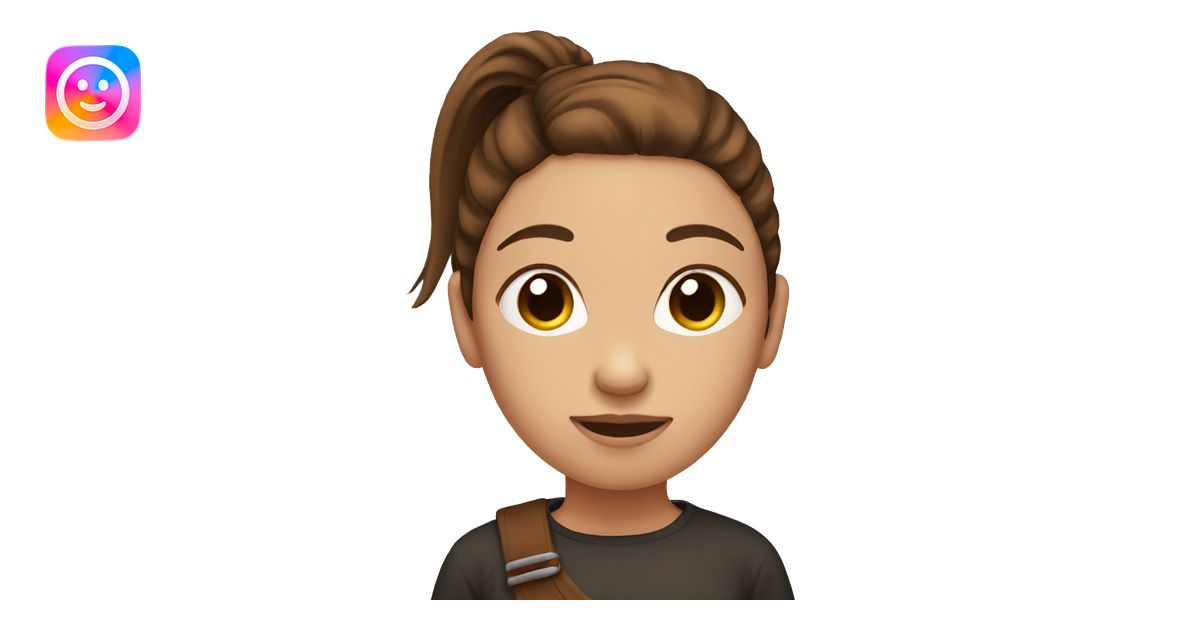 girl with brown pony tail no face emoji | AI Emoji Generator