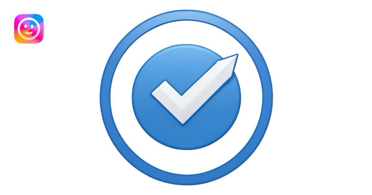 Mack a one Instagram blue tick in circle and aroows emoji | AI Emoji ...