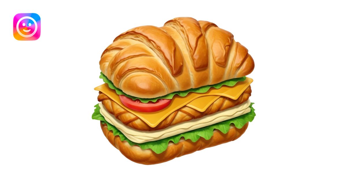 Croissant chicken and Cesar salad sandwich emoji emoji | AI Emoji Generator