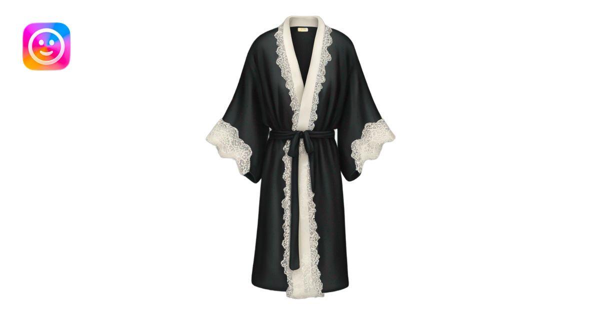 black silk robe with lace emoji | AI Emoji Generator