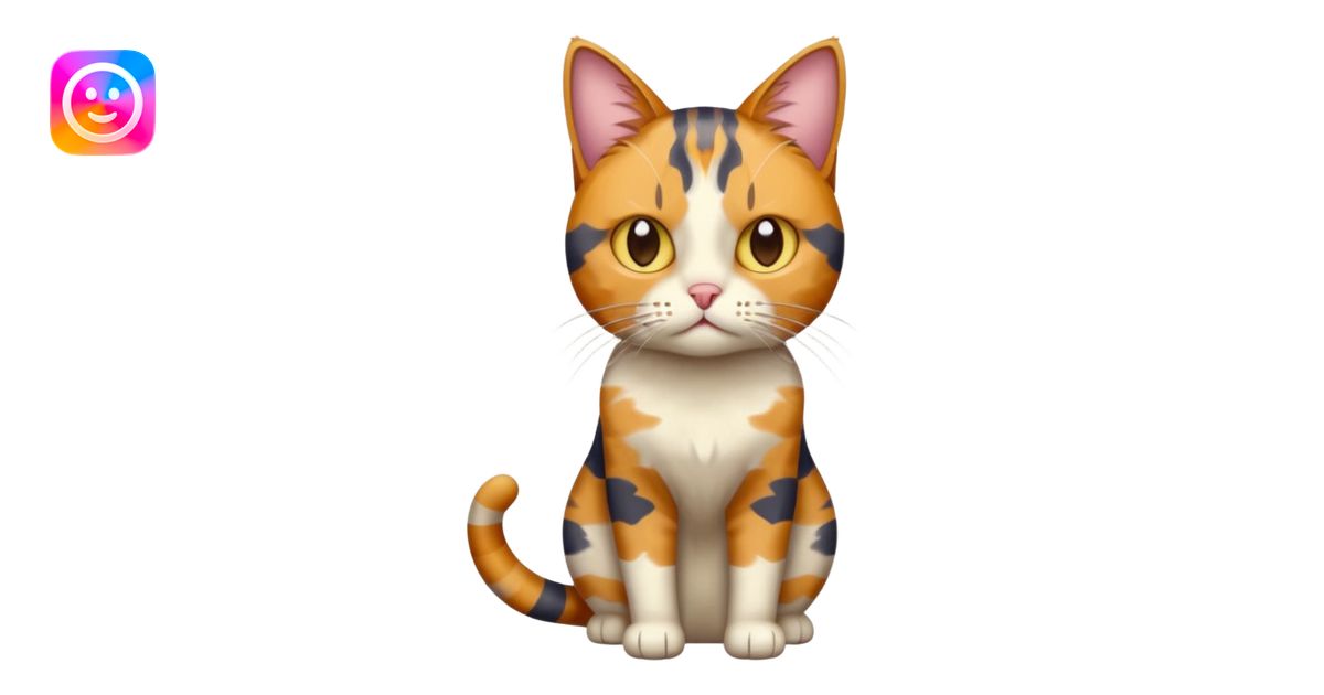 full body colourful calico tabby cat with disproportioned head with an ...