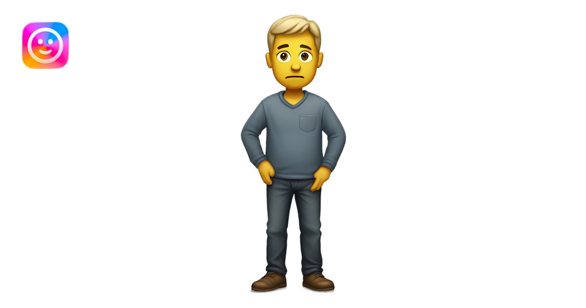 sad poor man with empty pockets emoji | AI Emoji Generator