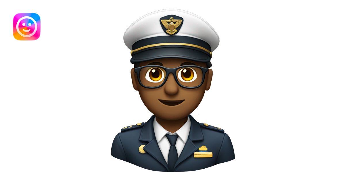 pilot emoji with hat and glasses emoji | AI Emoji Generator