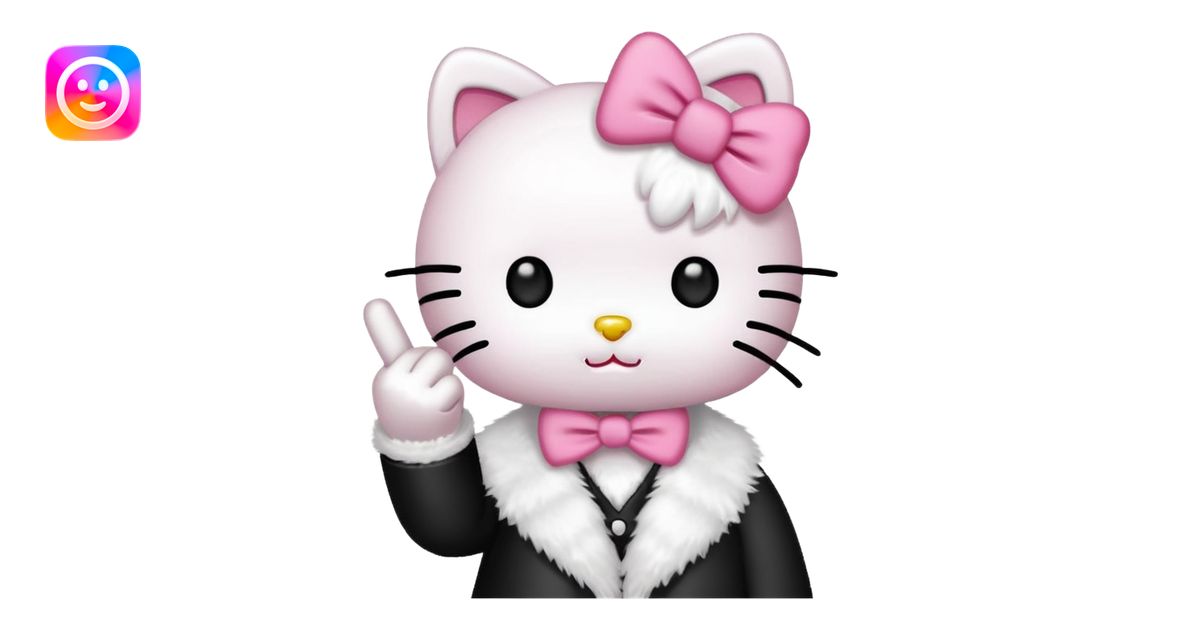 hello kitty middle finger emoji | AI Emoji Generator