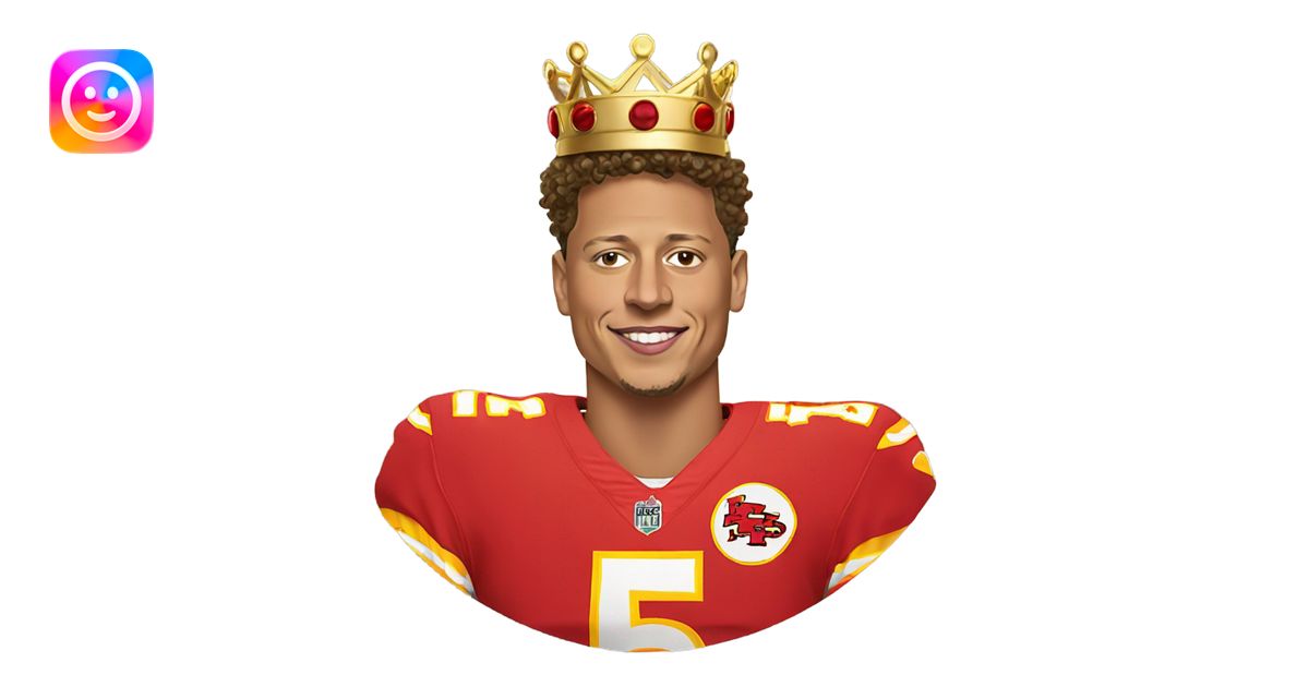 Patrick mahomes wearing crown emoji | AI Emoji Generator