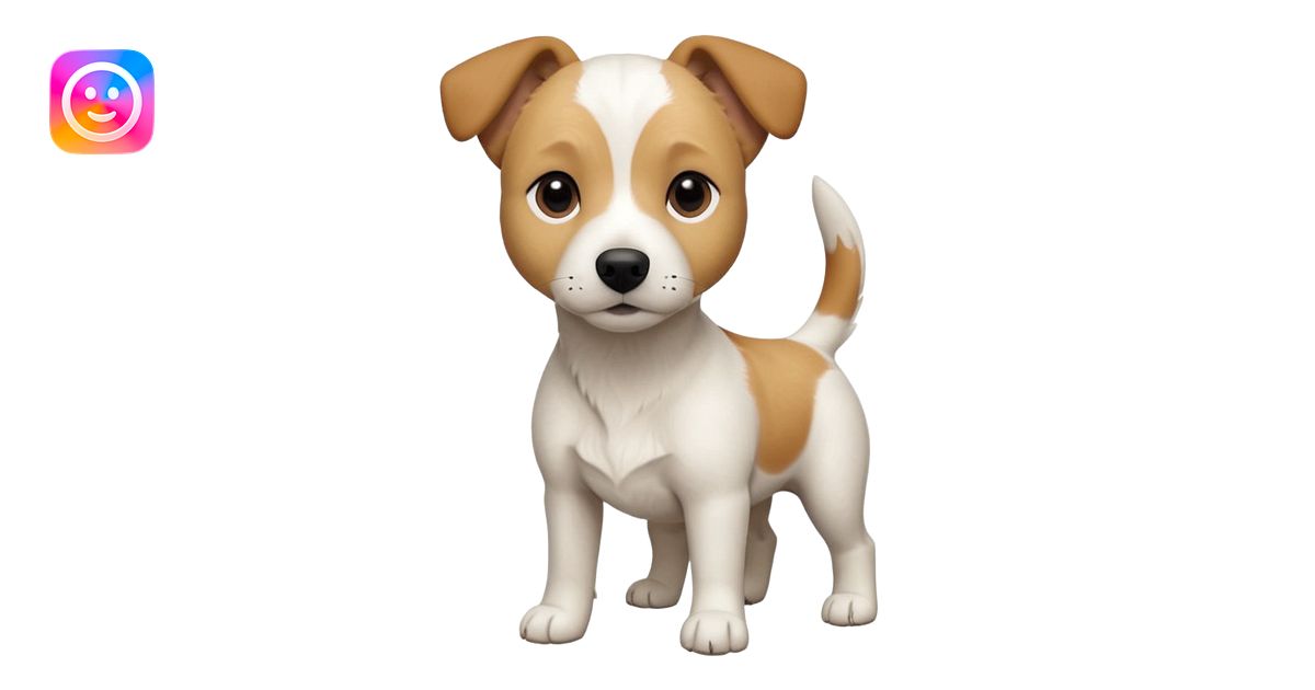 a full body facing front on of a buff white beagle cross jack russell ...