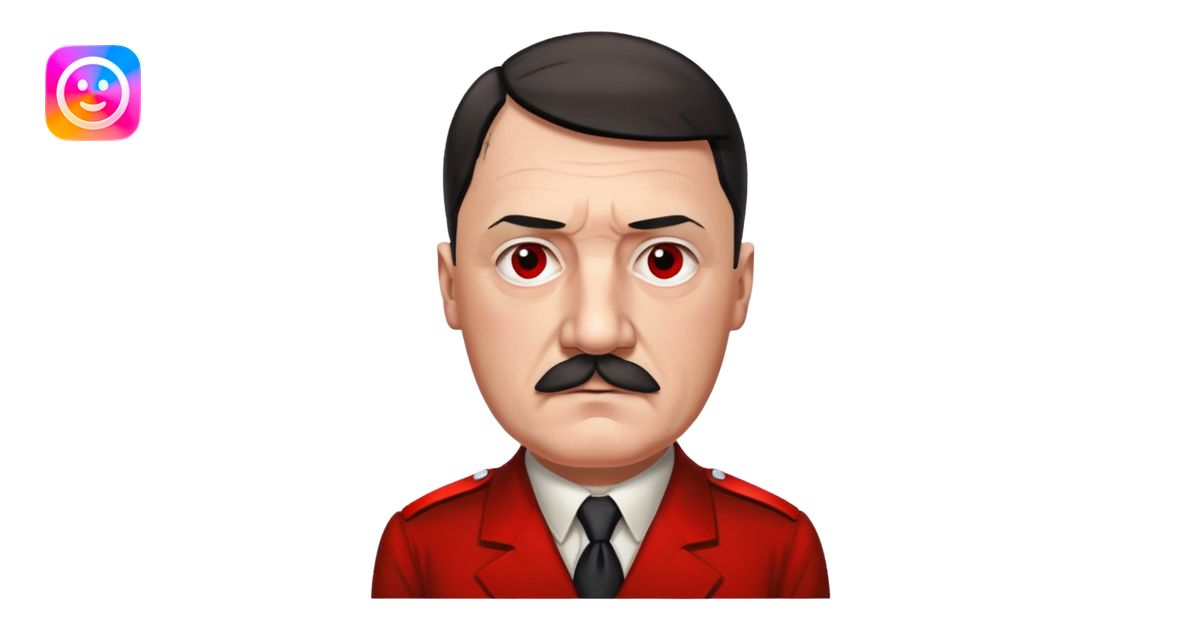 adolf hitler with a square mustache and a red band on his arm emoji ...