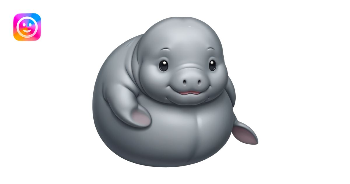 Manatee cute and fat emoji emoji | AI Emoji Generator