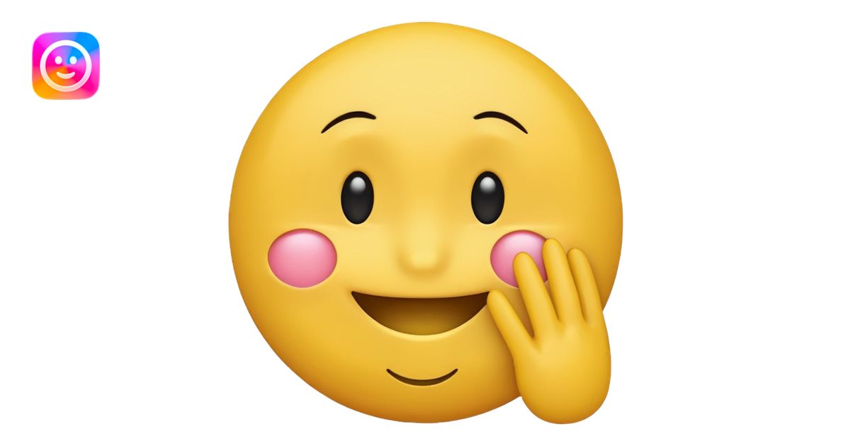 Yellow Standard smiley emoji blushing and hiding face with hands emoji ...
