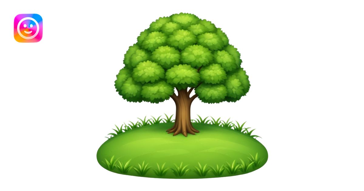 a grassy field with a single tree emoji emoji | AI Emoji Generator