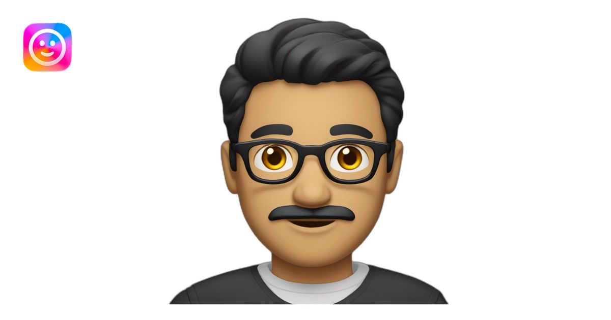 a light skin Pakistani man, wearing round glasses, short moustache ...