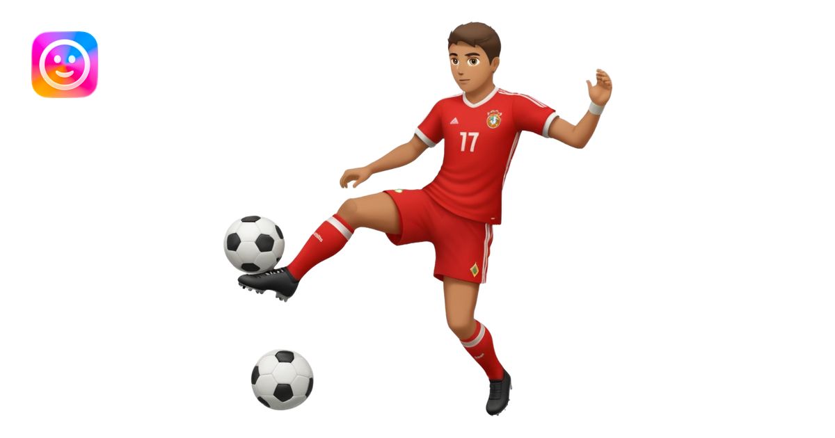 jogador do benfica a chutar a bola de futebol emoji | AI Emoji Generator