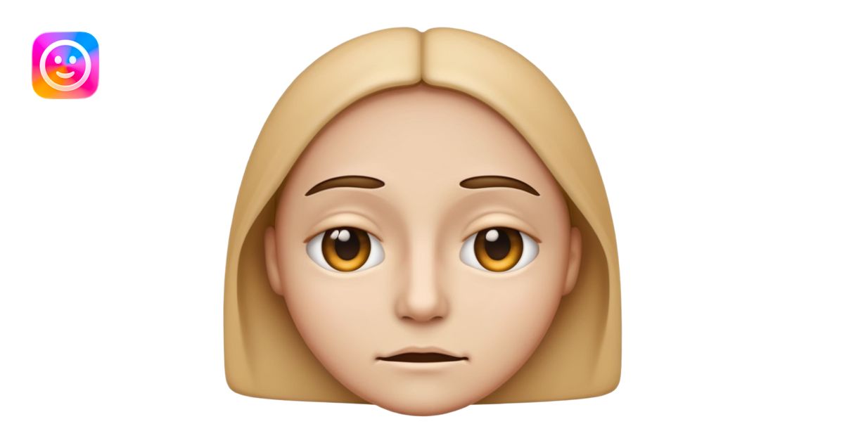 Generate me a blank face emoji with the upper eyelid half closed emoji ...