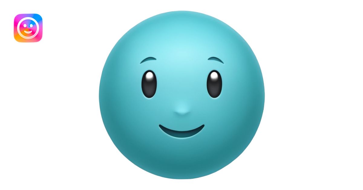cyan ball without face emoji | AI Emoji Generator