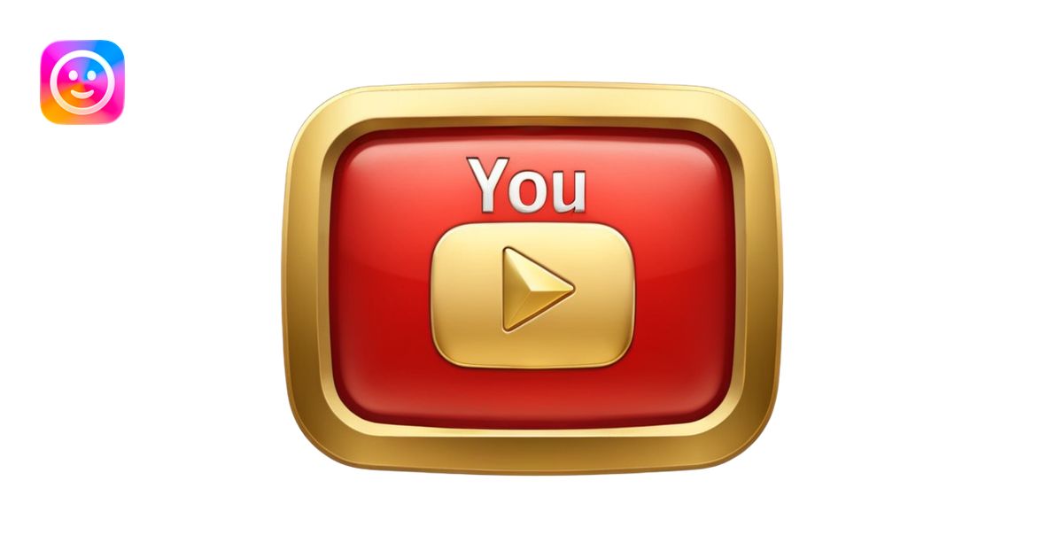 youtube golden play button with red edges emoji | AI Emoji Generator