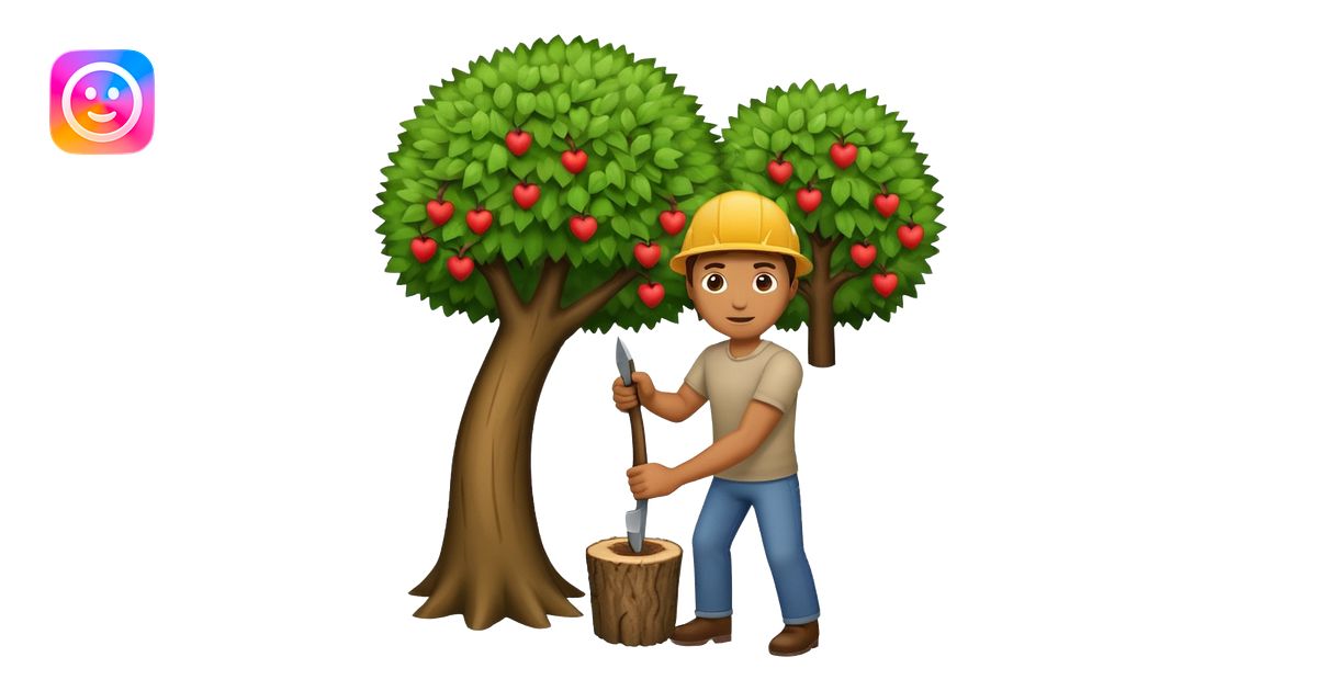 Homme coupant un arbre emoji | AI Emoji Generator
