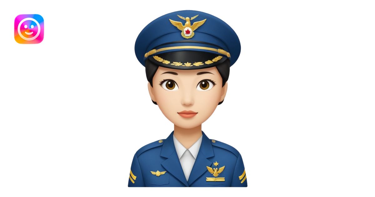 Asian female. Air Force military emoji | AI Emoji Generator