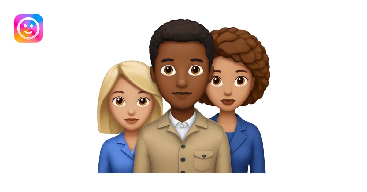 Black man with two women emoji | AI Emoji Generator