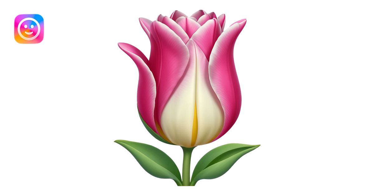 Una oveja linda con un tulipán rosa emoji | AI Emoji Generator