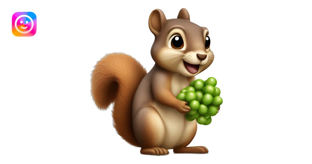 Squirrel with peas in its mouth emoji | AI Emoji Generator