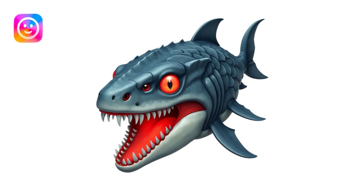 Leviathan – Massive scaled beast with glowing eyes. emoji | AI Emoji ...
