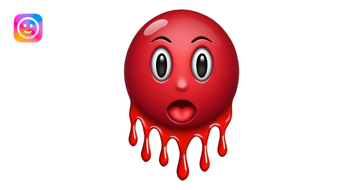 Bold emoji icon of the number 8, dark surface, realistic blood dripping ...