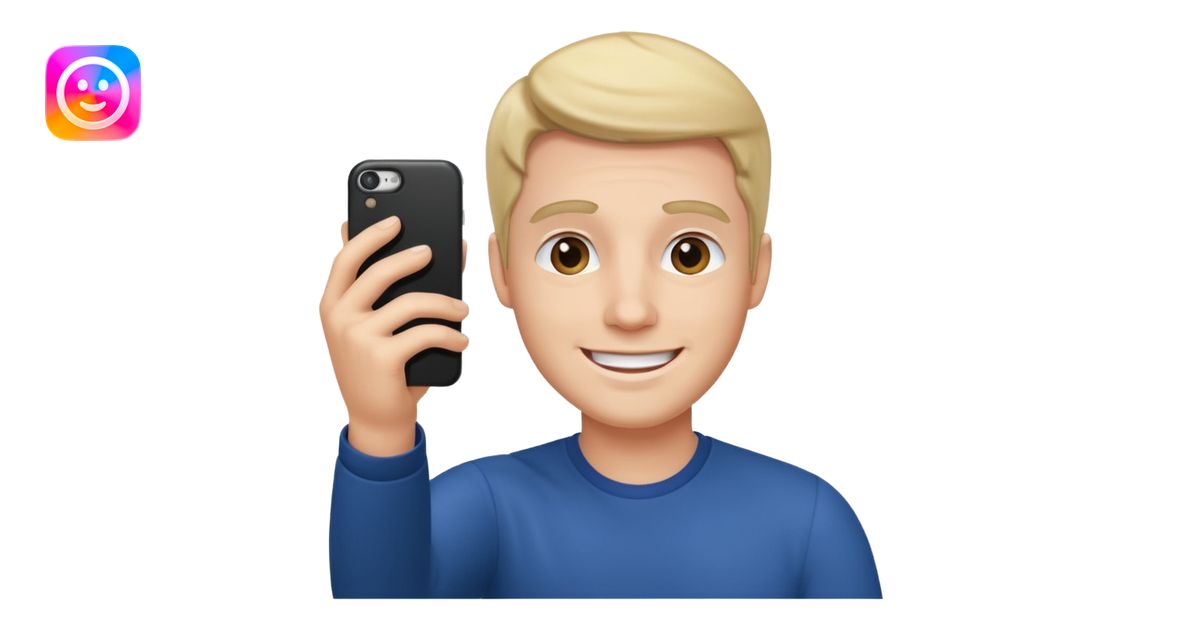male taking selfie emoji | AI Emoji Generator