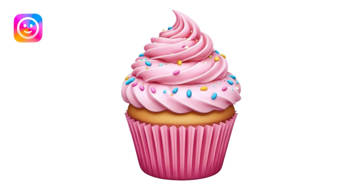 Cupcake with pink icing emoji | AI Emoji Generator