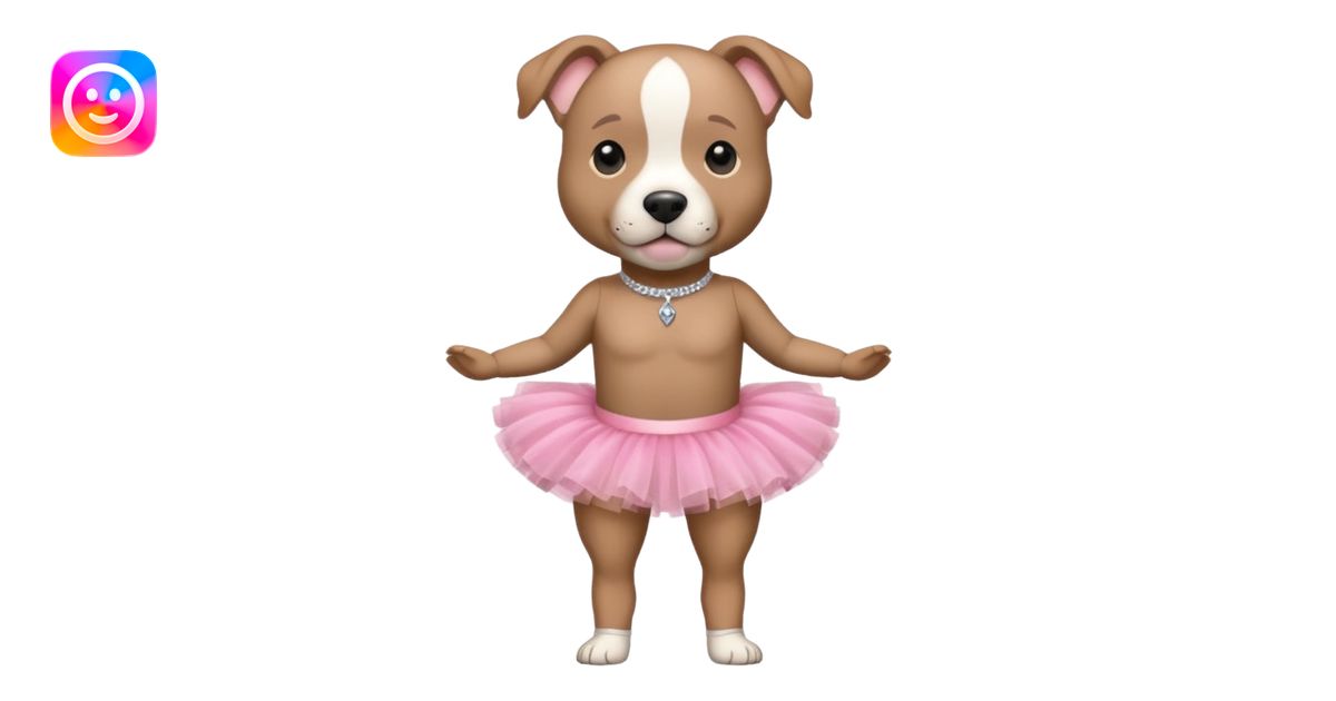 Pibble standing on two legs in tutu emoji | AI Emoji Generator