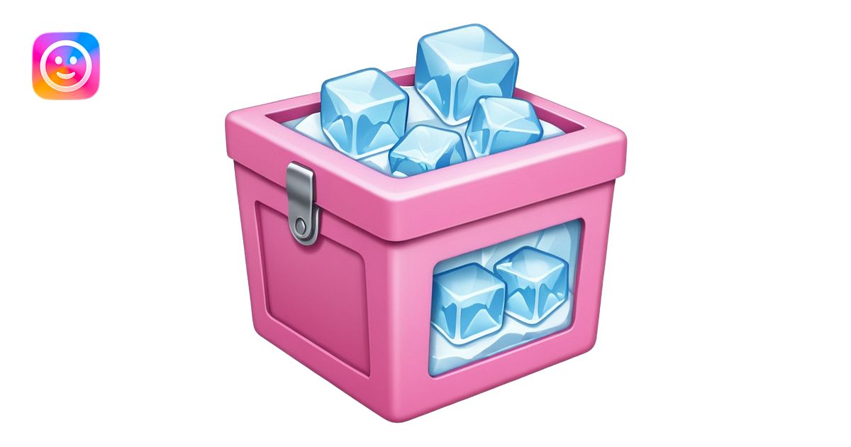 a pink box with ice emoji | AI Emoji Generator