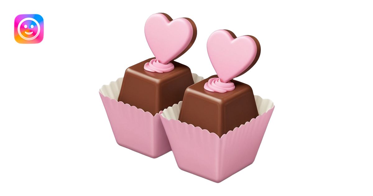 Two square milk chocolate , Each praline is a sharp-edged cube with ...