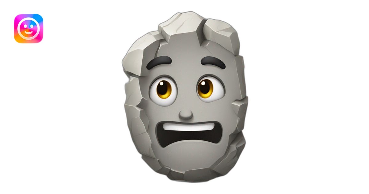 A stressed stone emoji | AI Emoji Generator