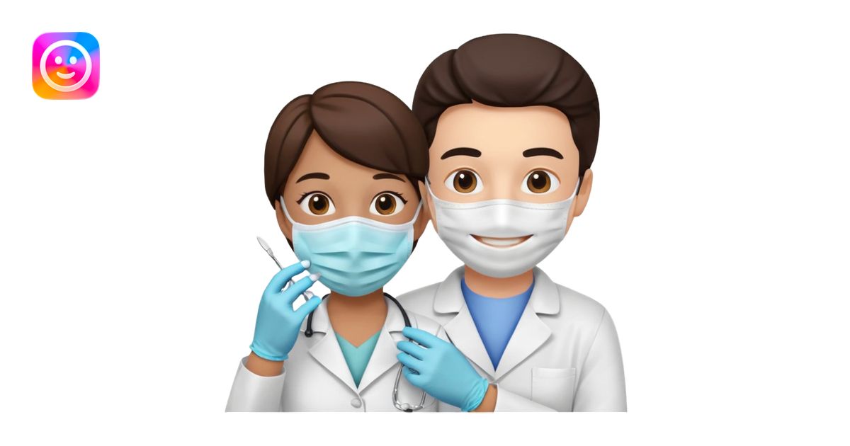 Dentist with patient emoji | AI Emoji Generator