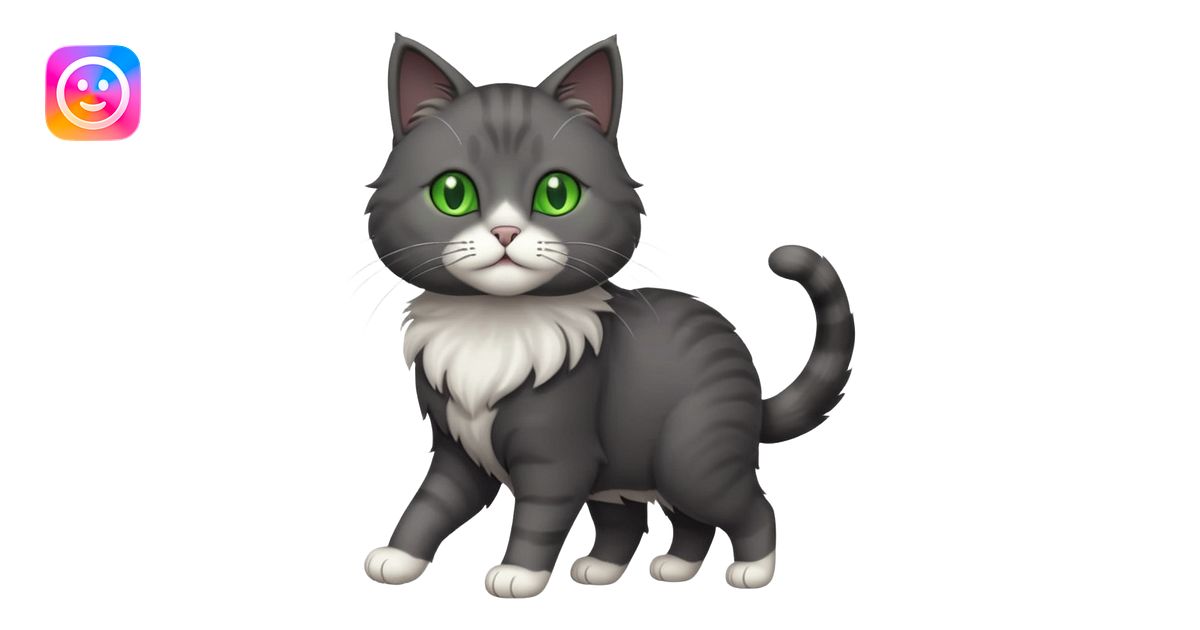 full body solid dark grey cat with green eyes, white paws and white ...
