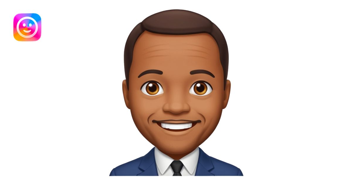Berry Gordy with dark brown hair emoji | AI Emoji Generator