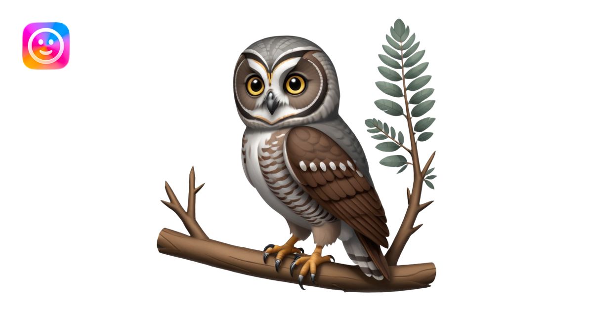 Northern Hawk-Owl Forest emoji | AI Emoji Generator