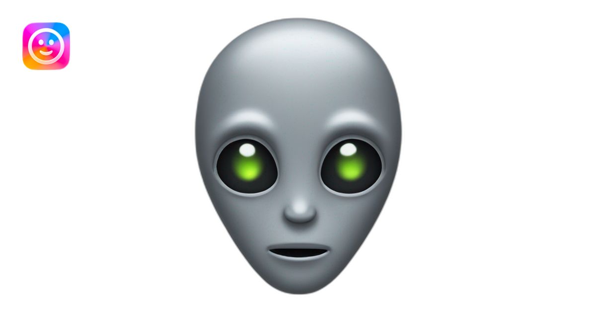 Minimalist grey alien head emoji | AI Emoji Generator
