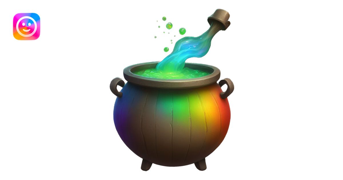 rainbow potion in a cauldron emoji | AI Emoji Generator