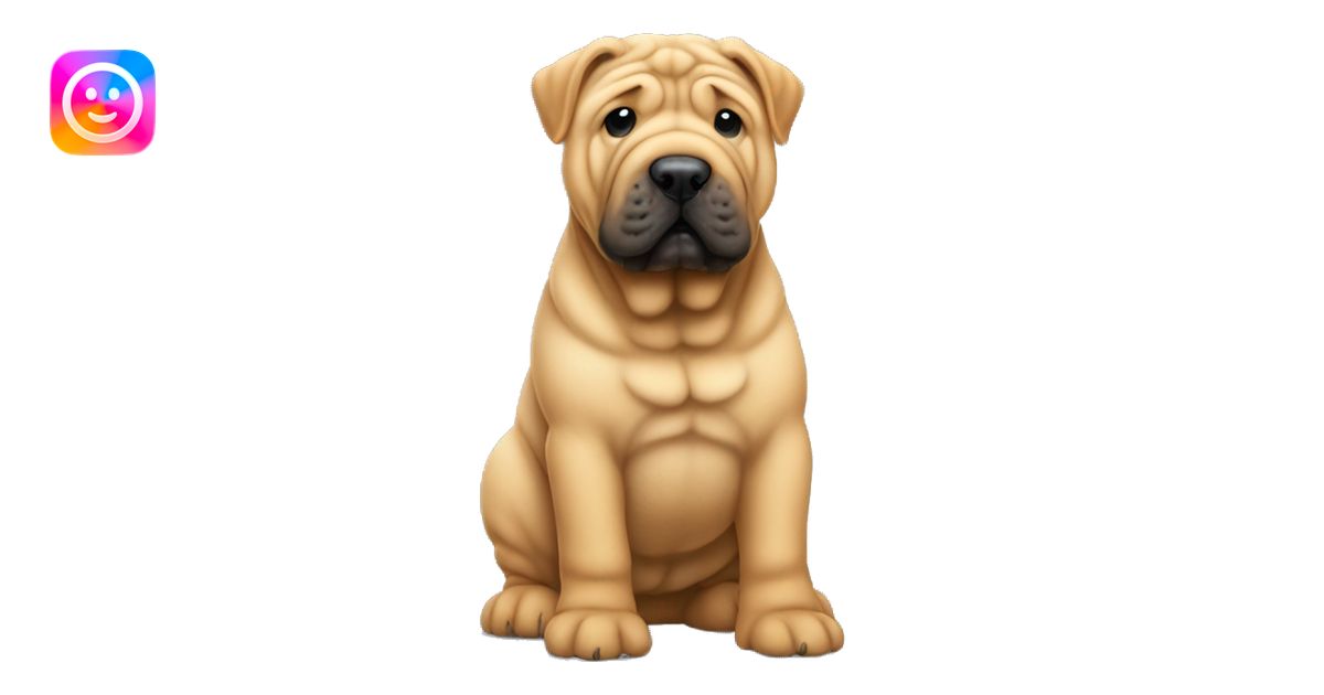 Shar pei dog please I need a fluffy blue one emoji | AI Emoji Generator