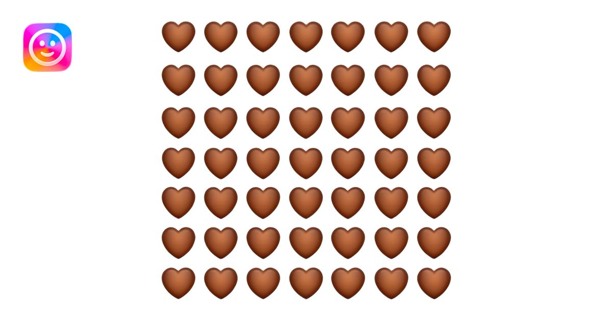Neutral brown hearts from light to dark emoji | AI Emoji Generator